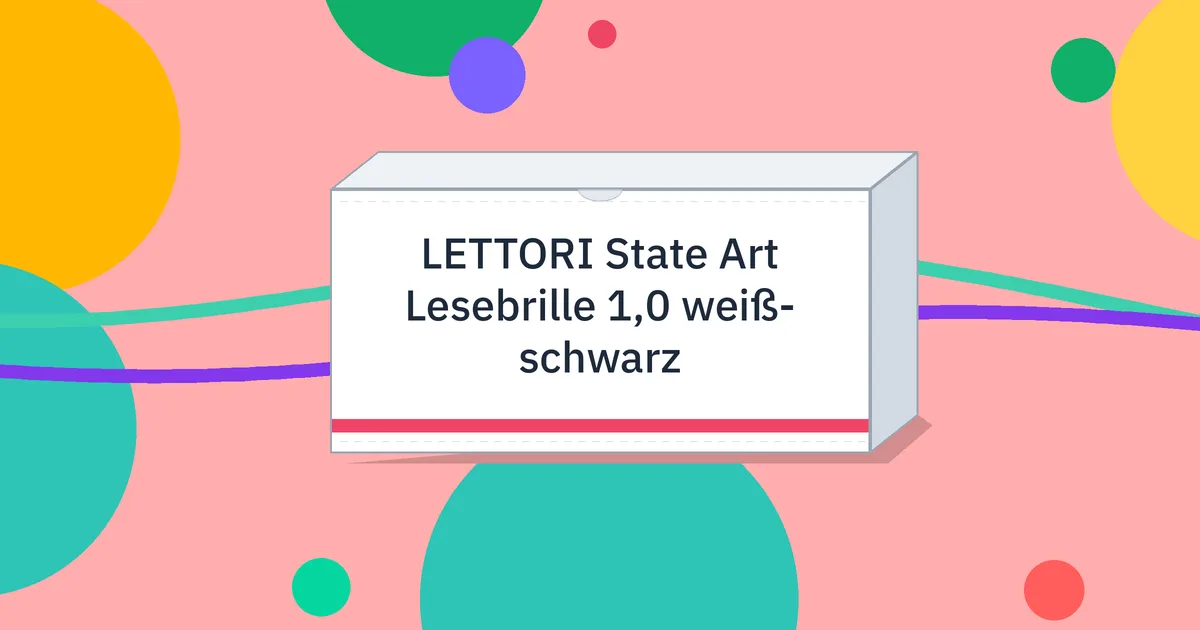 Symbolbild: Packung mit der Aufschrift LETTORI State Art Lesebrille 1,0 weiß-schwarz (PZN 11056222) – Verfügbarkeit und Bezug in Apotheken in Frankfurt am Main