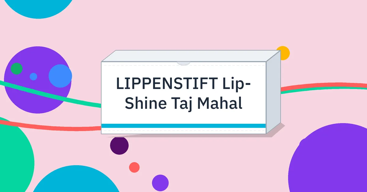 Symbolbild: Packung mit der Aufschrift LIPPENSTIFT Lip-Shine Taj Mahal (PZN 19169256) – Verfügbarkeit und Bezug in Apotheken in Frankfurt am Main