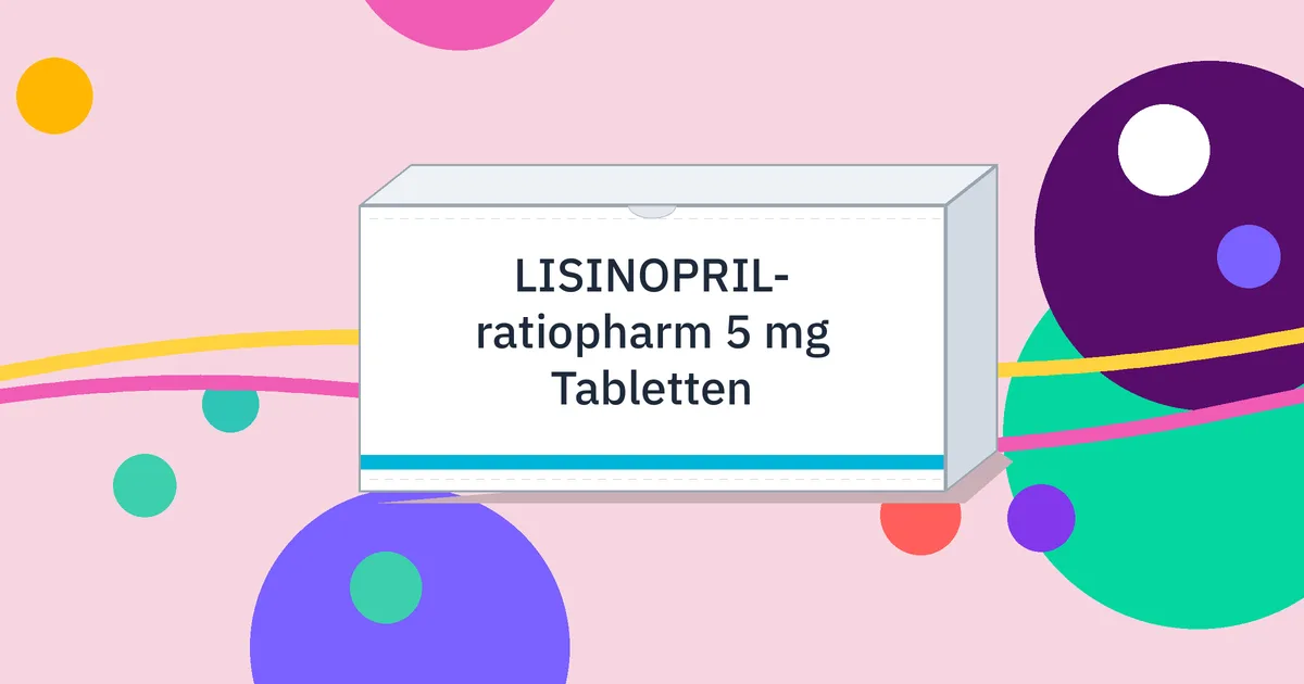 Symbolbild: Packung mit der Aufschrift LISINOPRIL-ratiopharm 5 mg Tabletten (PZN 00601426) – Verfügbarkeit und Bezug in Apotheken in Frankfurt am Main