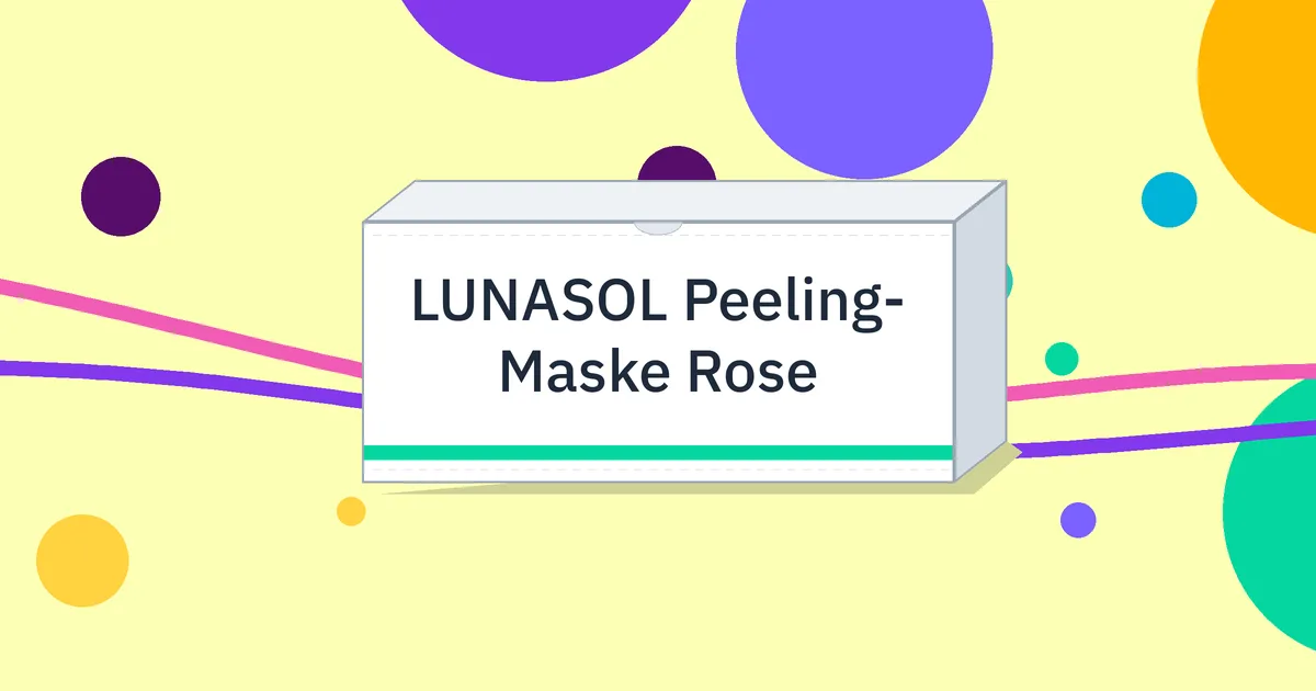 Symbolbild: Packung mit der Aufschrift LUNASOL Peeling-Maske Rose (PZN 19755296) – Verfügbarkeit und Bezug in Apotheken in Frankfurt am Main