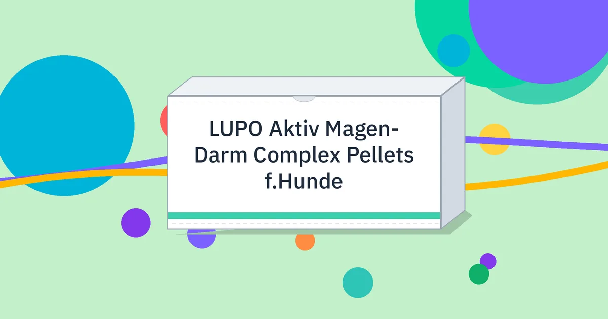Symbolbild: Packung mit der Aufschrift LUPO Aktiv Magen-Darm Complex Pellets f.Hunde (PZN 19251733) – Verfügbarkeit und Bezug in Apotheken in Frankfurt am Main