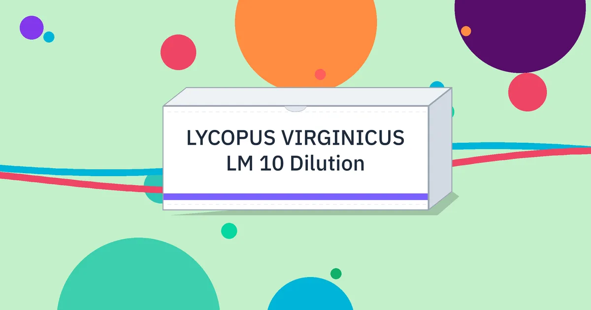 Symbolbild: Packung mit der Aufschrift LYCOPUS VIRGINICUS LM 10 Dilution (PZN 13538474) – Verfügbarkeit und Bezug in Apotheken in Frankfurt am Main