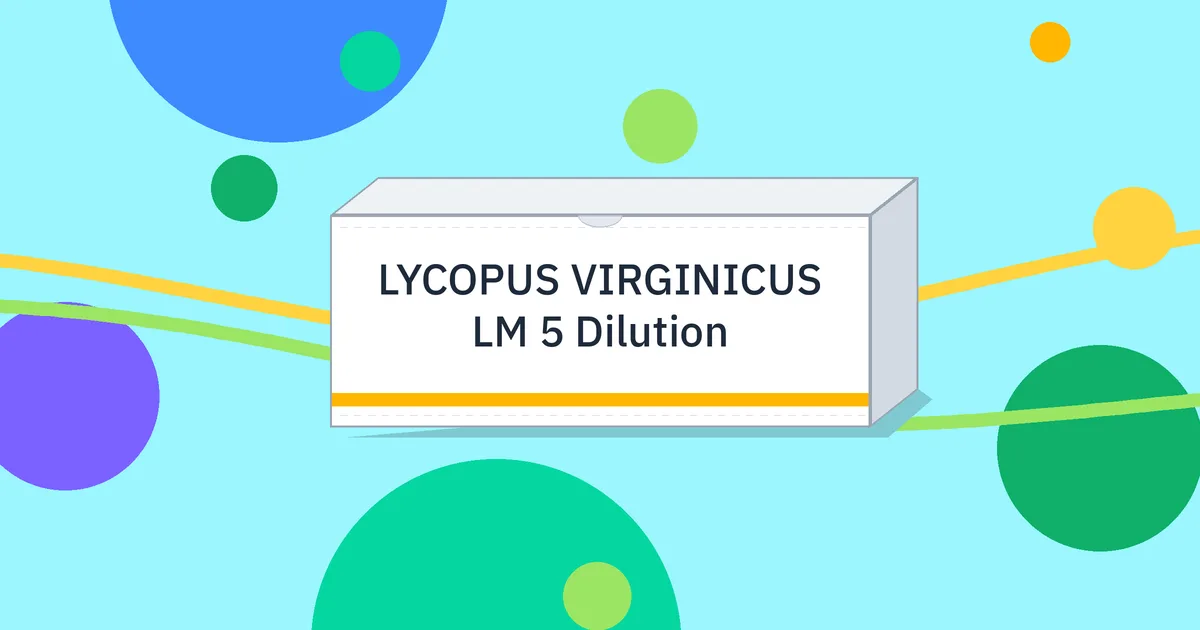 Symbolbild: Packung mit der Aufschrift LYCOPUS VIRGINICUS LM 5 Dilution (PZN 13538416) – Verfügbarkeit und Bezug in Apotheken in Frankfurt am Main
