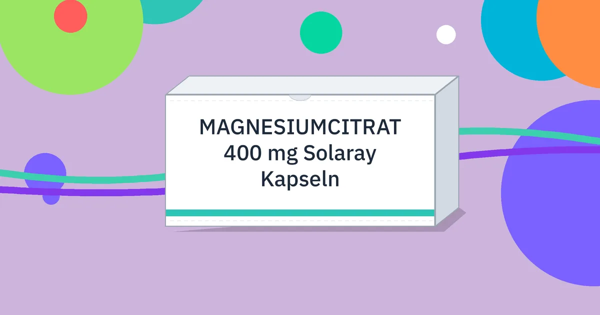 Symbolbild: Packung mit der Aufschrift MAGNESIUMCITRAT 400 mg Solaray Kapseln (PZN 19730296) – Verfügbarkeit und Bezug in Apotheken in Frankfurt am Main