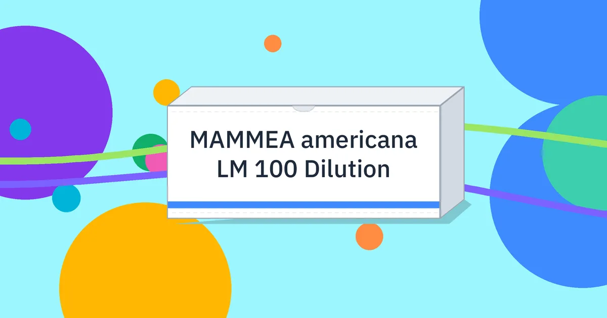 Symbolbild: Packung mit der Aufschrift MAMMEA americana LM 100 Dilution (PZN 13540637) – Verfügbarkeit und Bezug in Apotheken in Frankfurt am Main
