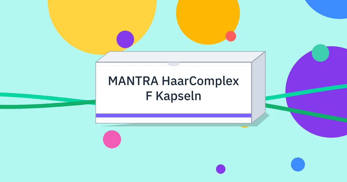 Symbolbild: Packung mit der Aufschrift MANTRA HaarComplex F Kapseln (PZN 13743719) – Verfügbarkeit und Bezug in Apotheken in Frankfurt am Main
