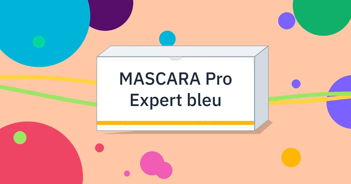 Symbolbild: Packung mit der Aufschrift MASCARA Pro Expert bleu (PZN 20796610) – Verfügbarkeit und Bezug in Apotheken in Frankfurt am Main