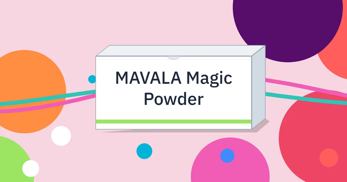 Symbolbild: Packung mit der Aufschrift MAVALA Magic Powder (PZN 18771502) – Verfügbarkeit und Bezug in Apotheken in Frankfurt am Main