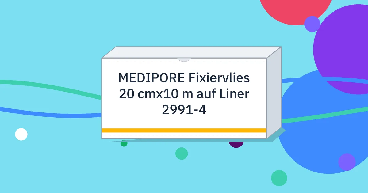 Symbolbild: Packung mit der Aufschrift MEDIPORE Fixiervlies 20 cmx10 m auf Liner 2991-4 (PZN 18844247) – Verfügbarkeit und Bezug in Apotheken in Frankfurt am Main