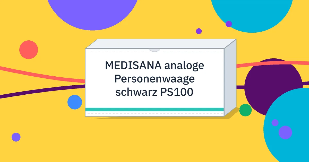 Symbolbild: Packung mit der Aufschrift MEDISANA analoge Personenwaage schwarz PS100 (PZN 18132794) – Verfügbarkeit und Bezug in Apotheken in Frankfurt am Main