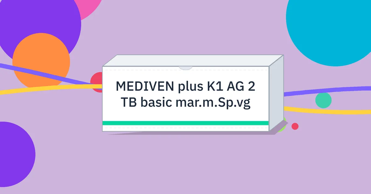 Symbolbild: Packung mit der Aufschrift MEDIVEN plus K1 AG 2 TB basic mar.m.Sp.vg (PZN 15056785) – Verfügbarkeit und Bezug in Apotheken in Frankfurt am Main