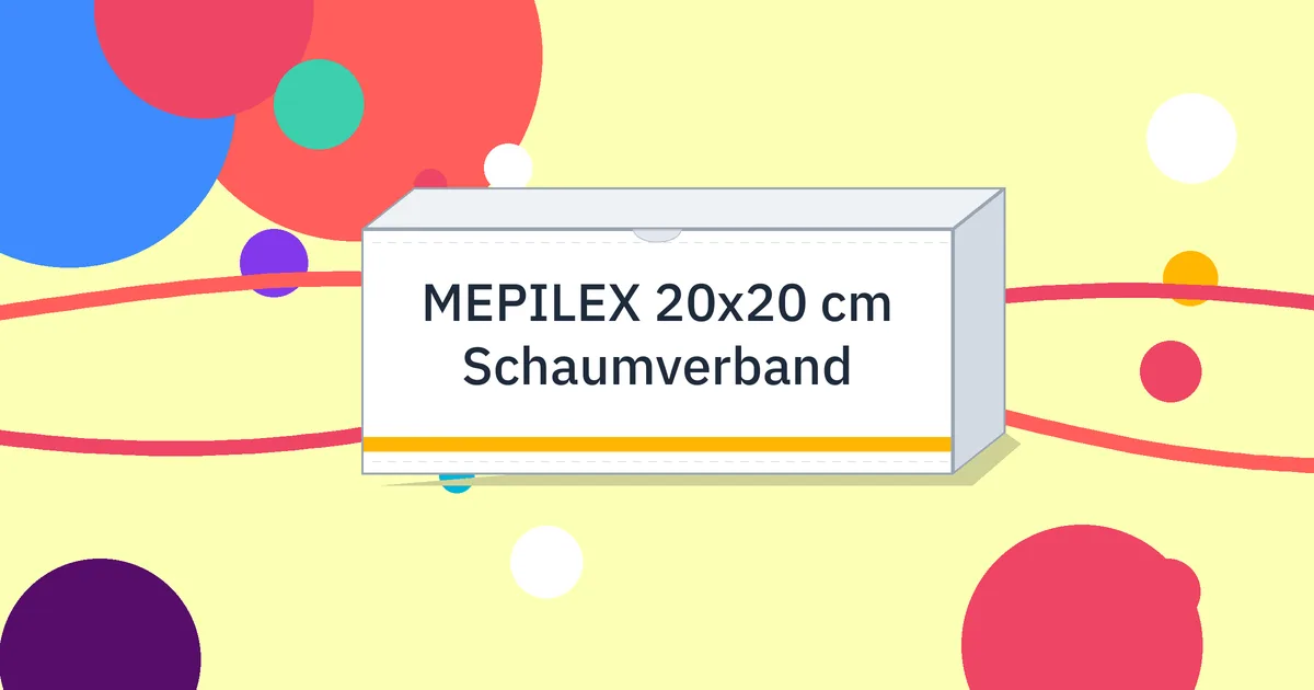 Symbolbild: Packung mit der Aufschrift MEPILEX 20x20 cm Schaumverband (PZN 19099509) – Verfügbarkeit und Bezug in Apotheken in Frankfurt am Main
