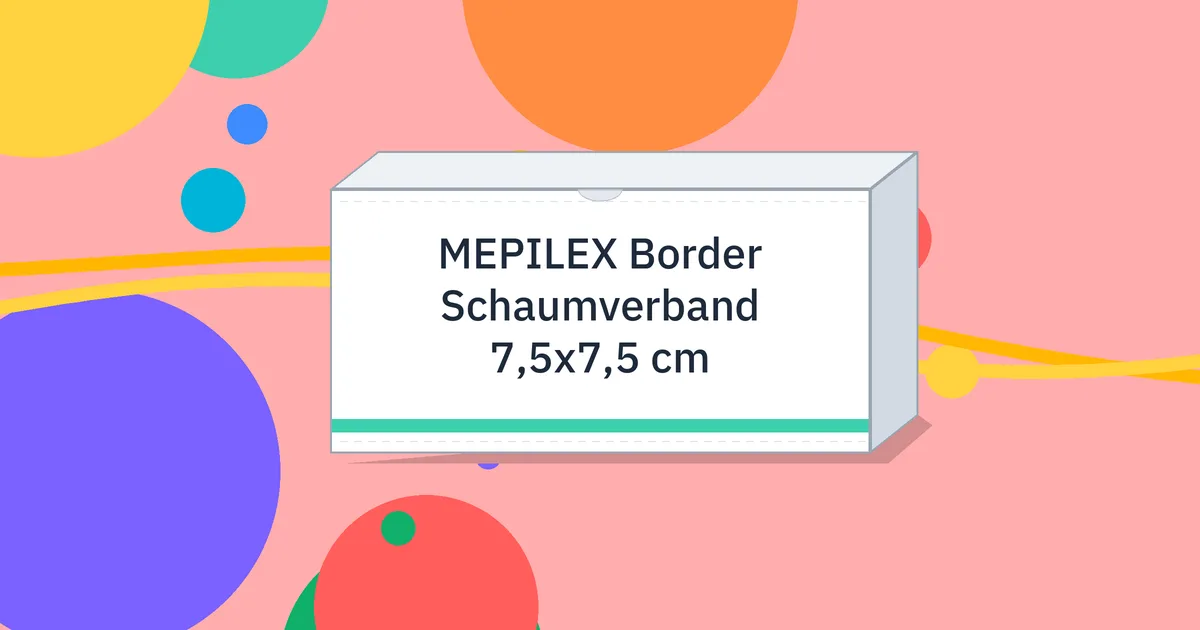 Symbolbild: Packung mit der Aufschrift MEPILEX Border Schaumverband 7,5x7,5 cm (PZN 09680870) – Verfügbarkeit und Bezug in Apotheken in Frankfurt am Main