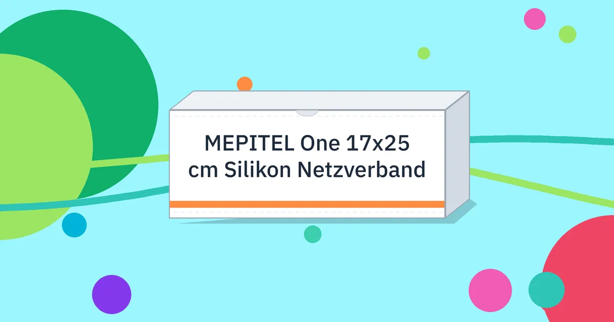 Symbolbild: Packung mit der Aufschrift MEPITEL One 17x25 cm Silikon Netzverband (PZN 19785067) – Verfügbarkeit und Bezug in Apotheken in Frankfurt am Main
