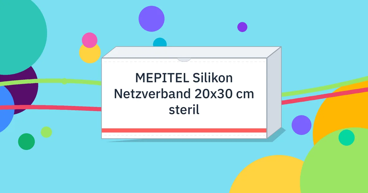 Symbolbild: Packung mit der Aufschrift MEPITEL Silikon Netzverband 20x30 cm steril (PZN 14334294) – Verfügbarkeit und Bezug in Apotheken in Frankfurt am Main