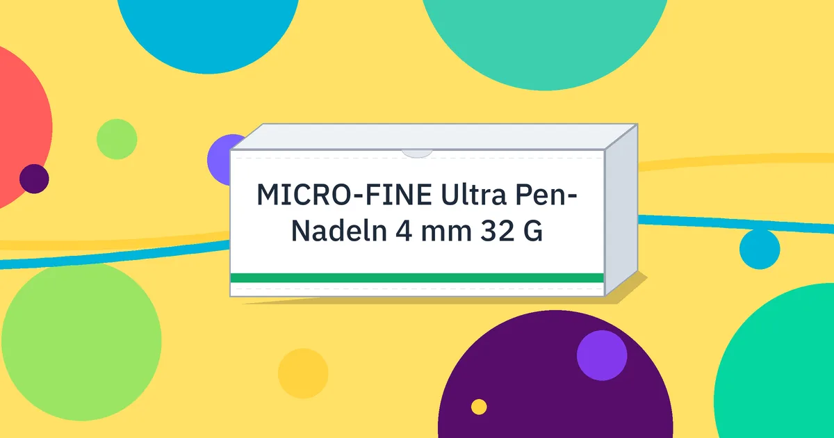 Symbolbild: Packung mit der Aufschrift MICRO-FINE Ultra Pen-Nadeln 4 mm 32 G (PZN 20869467) – Verfügbarkeit und Bezug in Apotheken in Frankfurt am Main