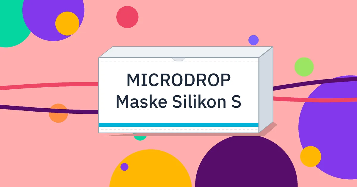 Symbolbild: Packung mit der Aufschrift MICRODROP Maske Silikon S (PZN 16355892) – Verfügbarkeit und Bezug in Apotheken in Frankfurt am Main