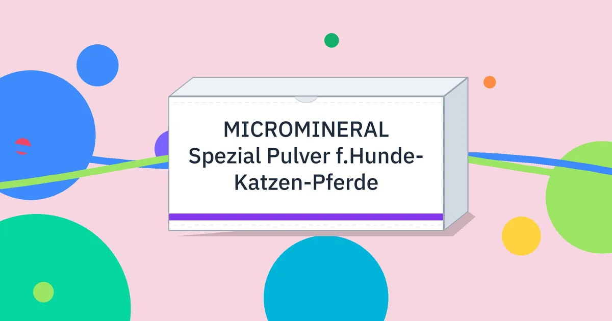 Symbolbild: Packung mit der Aufschrift MICROMINERAL Spezial Pulver f.Hunde-Katzen-Pferde (PZN 13058610) – Verfügbarkeit und Bezug in Apotheken in Frankfurt am Main