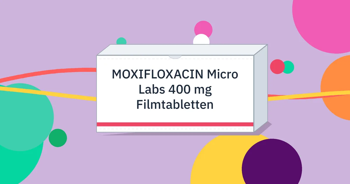 Symbolbild: Packung mit der Aufschrift MOXIFLOXACIN Micro Labs 400 mg Filmtabletten (PZN 14217507) – Verfügbarkeit und Bezug in Apotheken in Frankfurt am Main