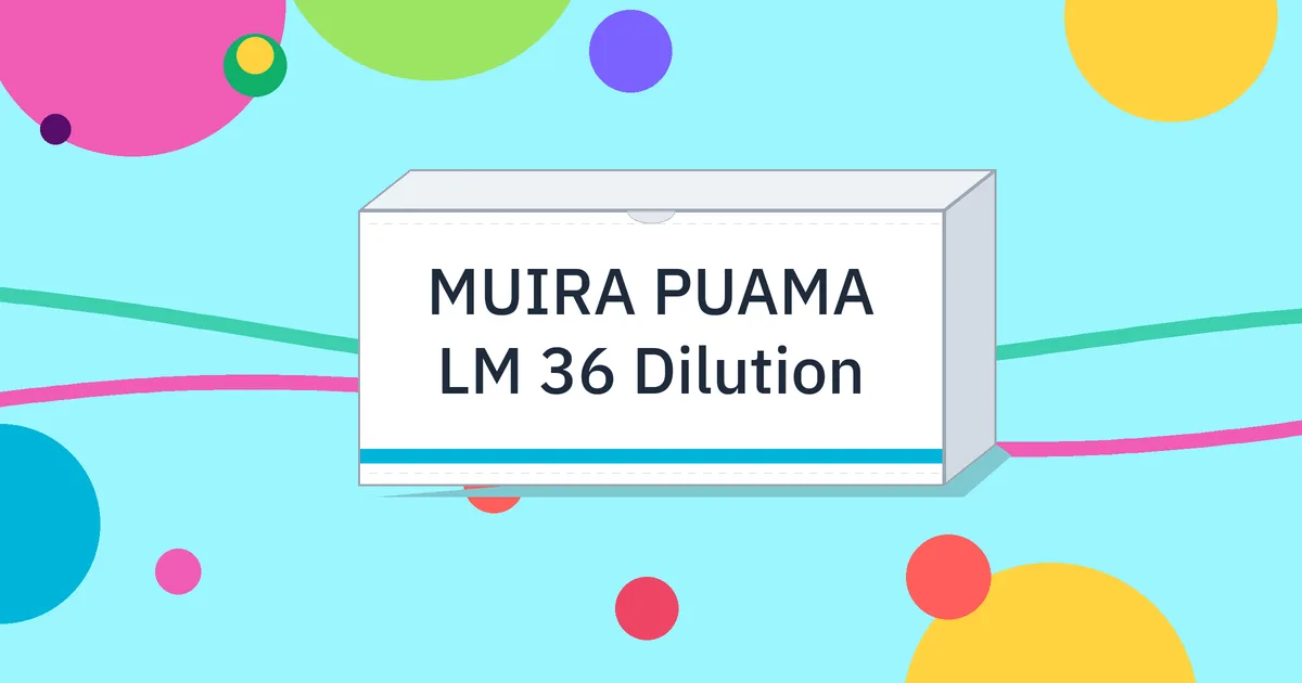 Symbolbild: Packung mit der Aufschrift MUIRA PUAMA LM 36 Dilution (PZN 13611432) – Verfügbarkeit und Bezug in Apotheken in Frankfurt am Main