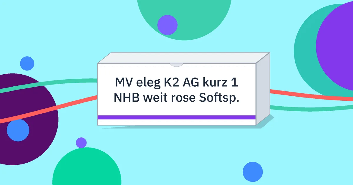 Symbolbild: Packung mit der Aufschrift MV eleg K2 AG kurz 1 NHB weit rose Softsp. (PZN 15714490) – Verfügbarkeit und Bezug in Apotheken in Frankfurt am Main