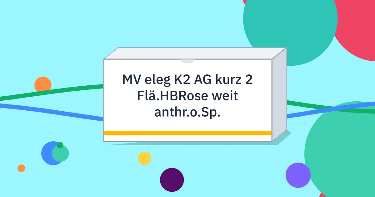 Symbolbild: Packung mit der Aufschrift MV eleg K2 AG kurz 2 Flä.HBRose weit anthr.o.Sp. (PZN 15705344) – Verfügbarkeit und Bezug in Apotheken in Frankfurt am Main