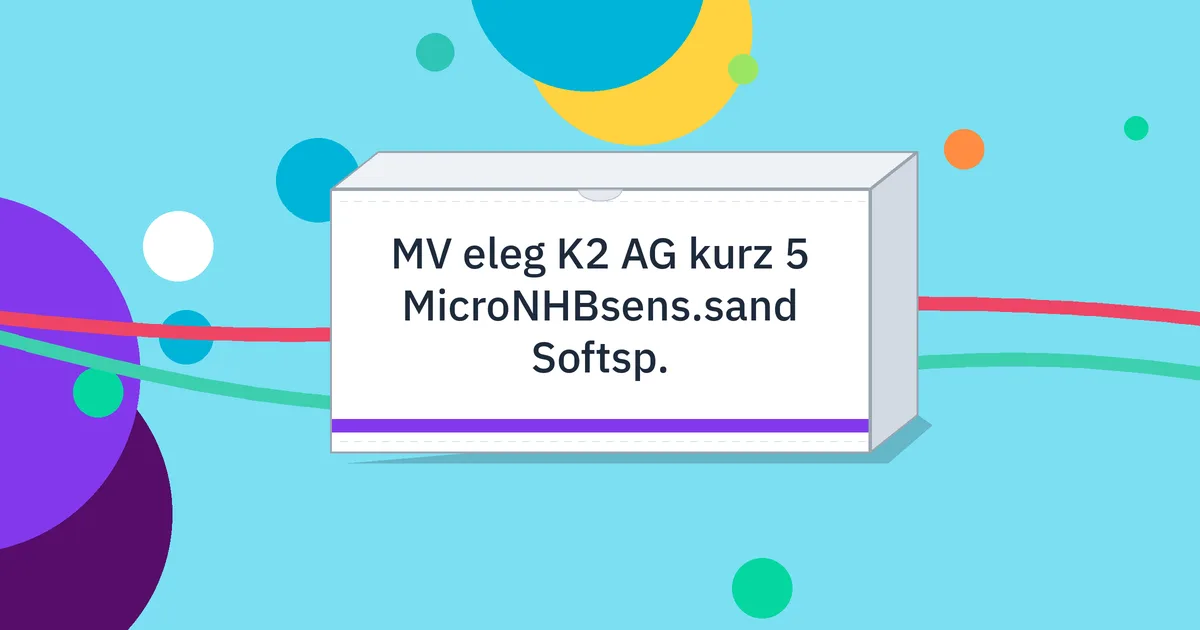 Symbolbild: Packung mit der Aufschrift MV eleg K2 AG kurz 5 MicroNHBsens.sand Softsp. (PZN 18927186) – Verfügbarkeit und Bezug in Apotheken in Frankfurt am Main