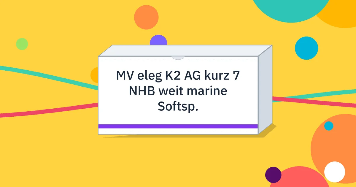 Symbolbild: Packung mit der Aufschrift MV eleg K2 AG kurz 7 NHB weit marine Softsp. (PZN 15715578) – Verfügbarkeit und Bezug in Apotheken in Frankfurt am Main