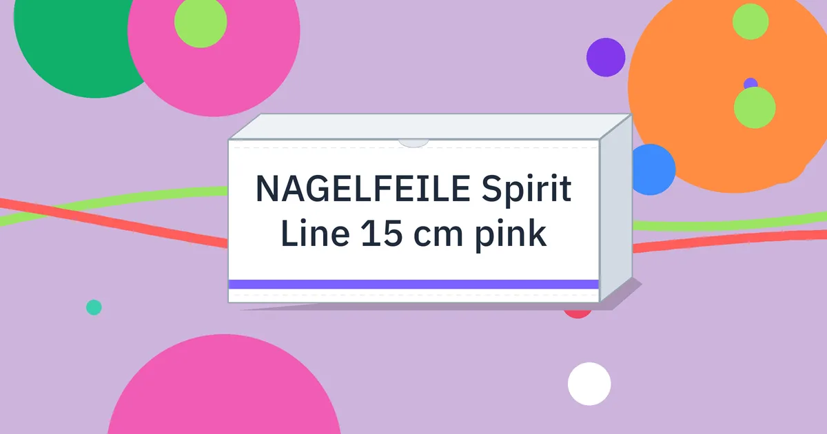Symbolbild: Packung mit der Aufschrift NAGELFEILE Spirit Line 15 cm pink (PZN 01507758) – Verfügbarkeit und Bezug in Apotheken in Frankfurt am Main