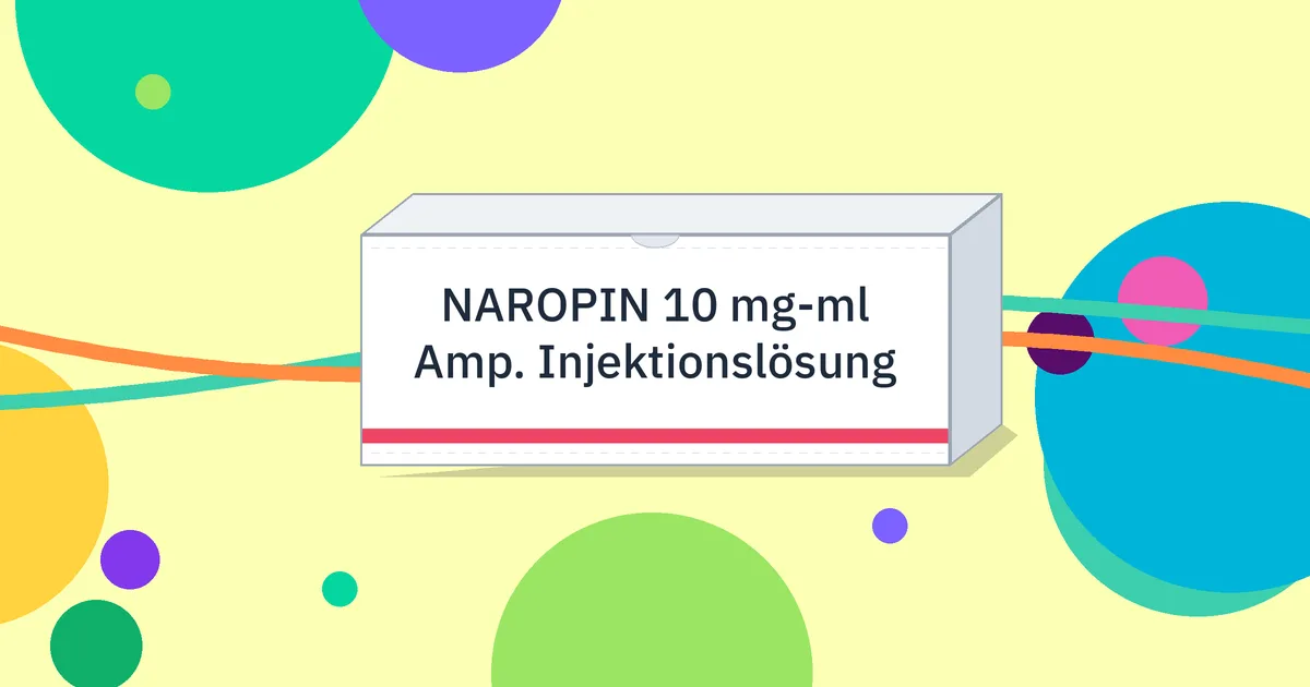 Symbolbild: Packung mit der Aufschrift NAROPIN 10 mg-ml Amp. Injektionslösung (PZN 07592216) – Verfügbarkeit und Bezug in Apotheken in Frankfurt am Main