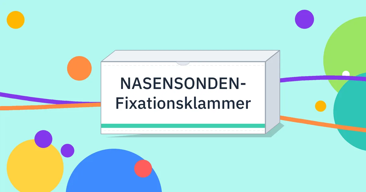 Symbolbild: Packung mit der Aufschrift NASENSONDEN-Fixationsklammer (PZN 09683986) – Verfügbarkeit und Bezug in Apotheken in Frankfurt am Main