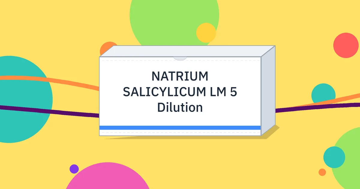 Symbolbild: Packung mit der Aufschrift NATRIUM SALICYLICUM LM 5 Dilution (PZN 12966423) – Verfügbarkeit und Bezug in Apotheken in Frankfurt am Main