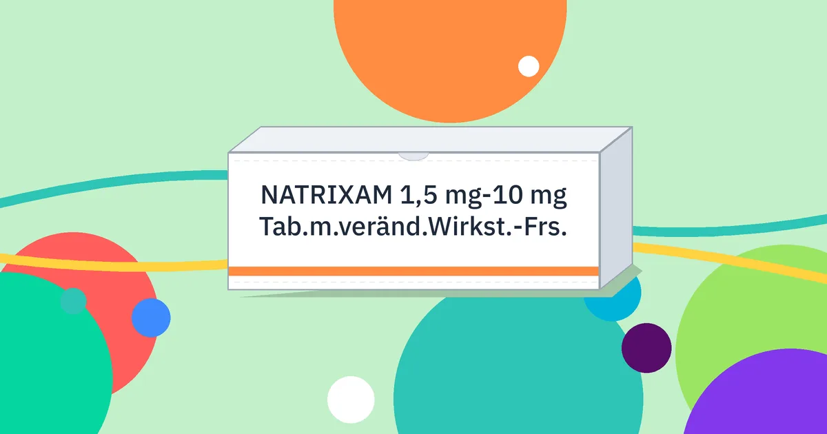 Symbolbild: Packung mit der Aufschrift NATRIXAM 1,5 mg-10 mg Tab.m.veränd.Wirkst.-Frs. (PZN 18254735) – Verfügbarkeit und Bezug in Apotheken in Frankfurt am Main