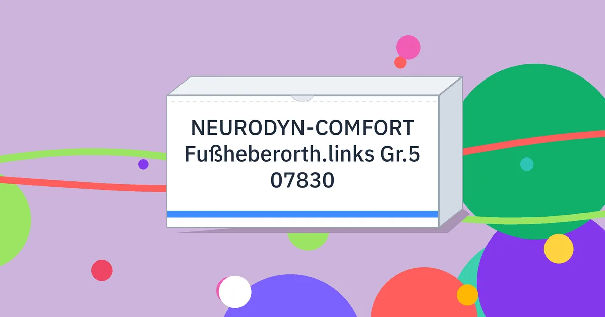Symbolbild: Packung mit der Aufschrift NEURODYN-COMFORT Fußheberorth.links Gr.5 07830 (PZN 09389821) – Verfügbarkeit und Bezug in Apotheken in Frankfurt am Main