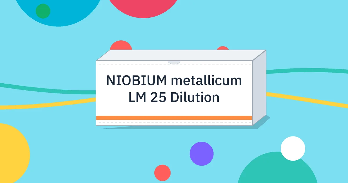 Symbolbild: Packung mit der Aufschrift NIOBIUM metallicum LM 25 Dilution (PZN 13619273) – Verfügbarkeit und Bezug in Apotheken in Frankfurt am Main