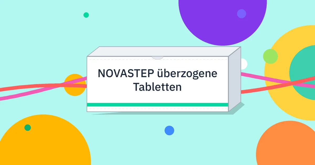 Symbolbild: Packung mit der Aufschrift NOVASTEP überzogene Tabletten (PZN 00164138) – Verfügbarkeit und Bezug in Apotheken in Frankfurt am Main