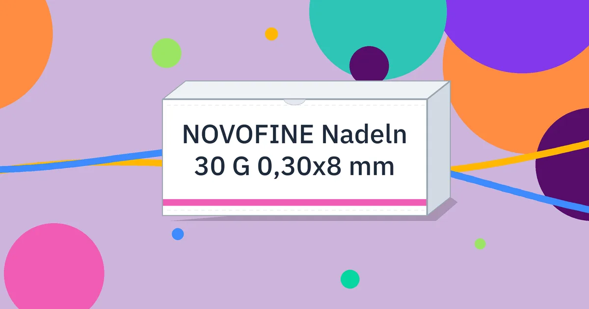 Symbolbild: Packung mit der Aufschrift NOVOFINE Nadeln 30 G 0,30x8 mm (PZN 10252292) – Verfügbarkeit und Bezug in Apotheken in Frankfurt am Main