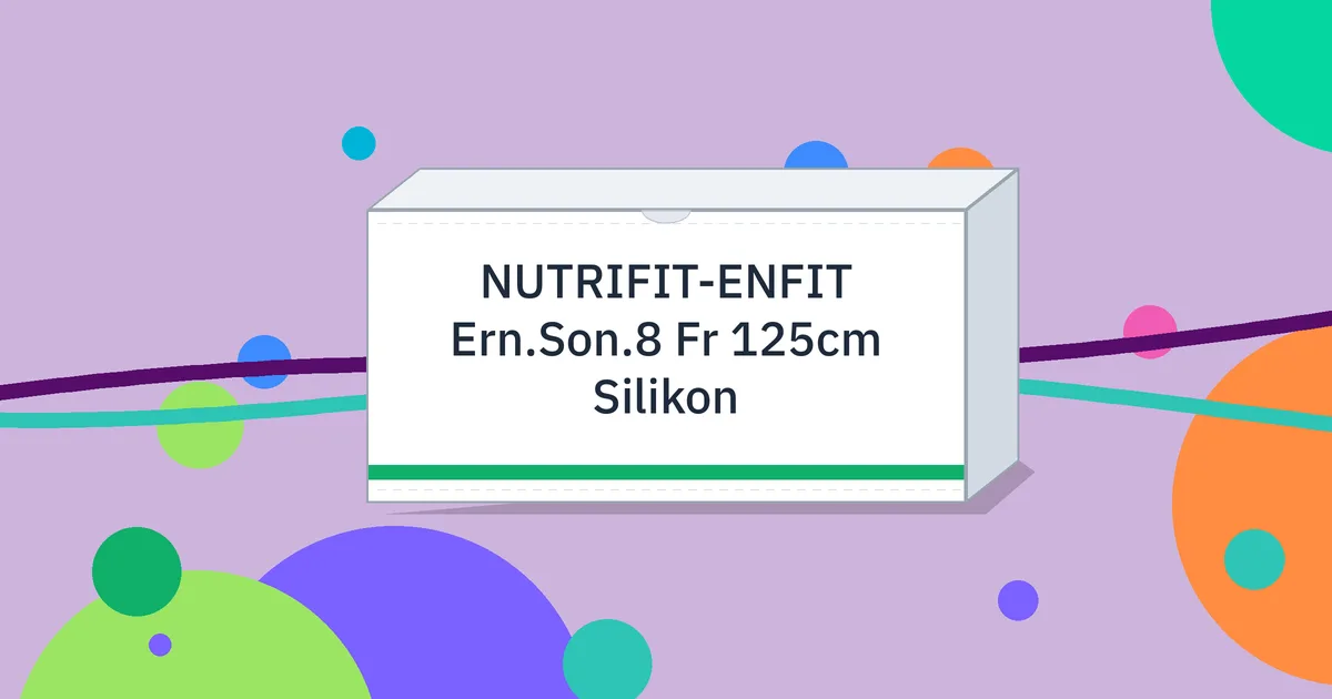 Symbolbild: Packung mit der Aufschrift NUTRIFIT-ENFIT Ern.Son.8 Fr 125cm Silikon (PZN 17272843) – Verfügbarkeit und Bezug in Apotheken in Frankfurt am Main