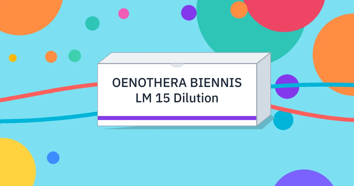 Symbolbild: Packung mit der Aufschrift OENOTHERA BIENNIS LM 15 Dilution (PZN 13622861) – Verfügbarkeit und Bezug in Apotheken in Frankfurt am Main
