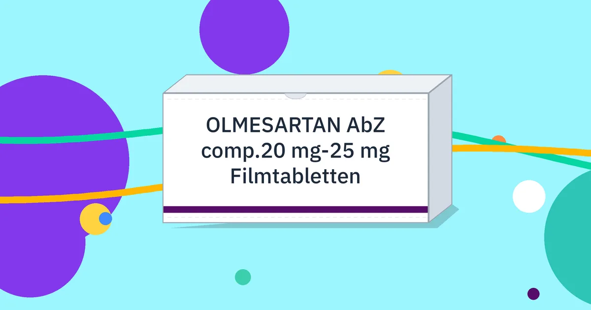 Symbolbild: Packung mit der Aufschrift OLMESARTAN AbZ comp.20 mg-25 mg Filmtabletten (PZN 12370742) – Verfügbarkeit und Bezug in Apotheken in Frankfurt am Main