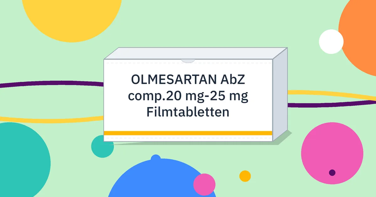 Symbolbild: Packung mit der Aufschrift OLMESARTAN AbZ comp.20 mg-25 mg Filmtabletten (PZN 12370736) – Verfügbarkeit und Bezug in Apotheken in Frankfurt am Main