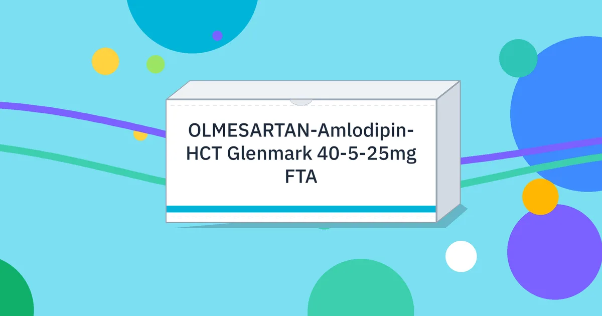 Symbolbild: Packung mit der Aufschrift OLMESARTAN-Amlodipin-HCT Glenmark 40-5-25mg FTA (PZN 17205829) – Verfügbarkeit und Bezug in Apotheken in Frankfurt am Main
