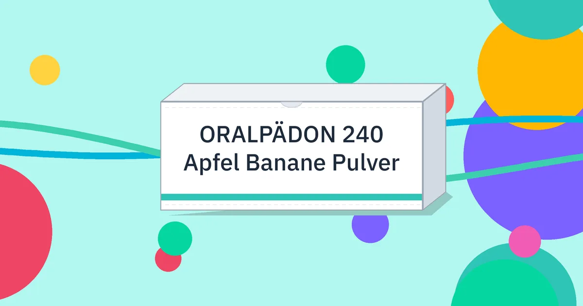Symbolbild: Packung mit der Aufschrift ORALPÄDON 240 Apfel Banane Pulver (PZN 02563032) – Verfügbarkeit und Bezug in Apotheken in Frankfurt am Main