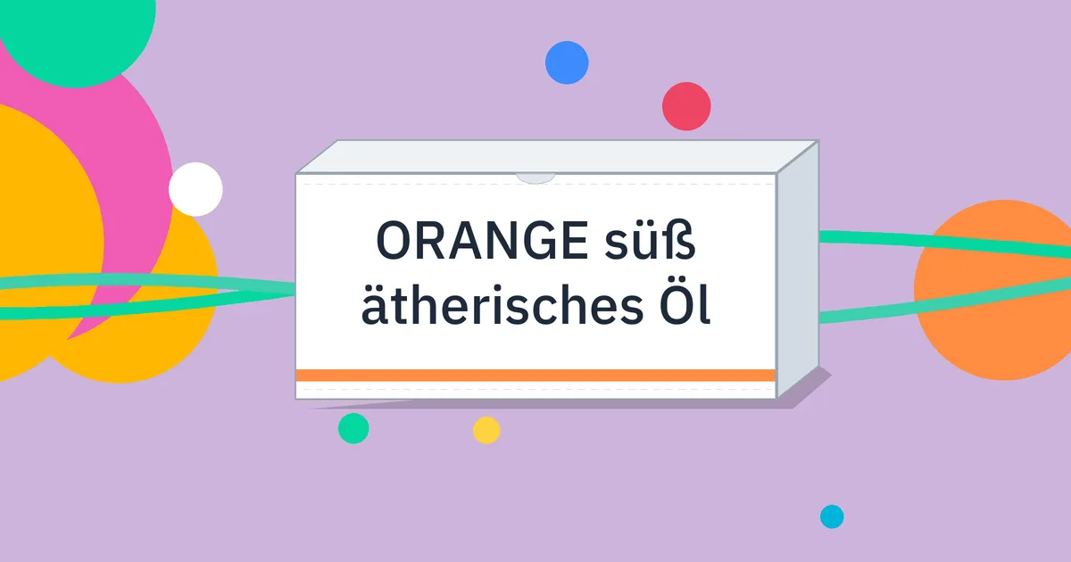 Symbolbild: Packung mit der Aufschrift ORANGE süß ätherisches Öl (PZN 01243029) – Verfügbarkeit und Bezug in Apotheken in Frankfurt am Main