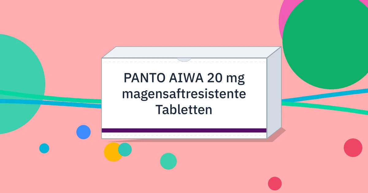 Symbolbild: Packung mit der Aufschrift PANTO AIWA 20 mg magensaftresistente Tabletten (PZN 16381530) – Verfügbarkeit und Bezug in Apotheken in Frankfurt am Main