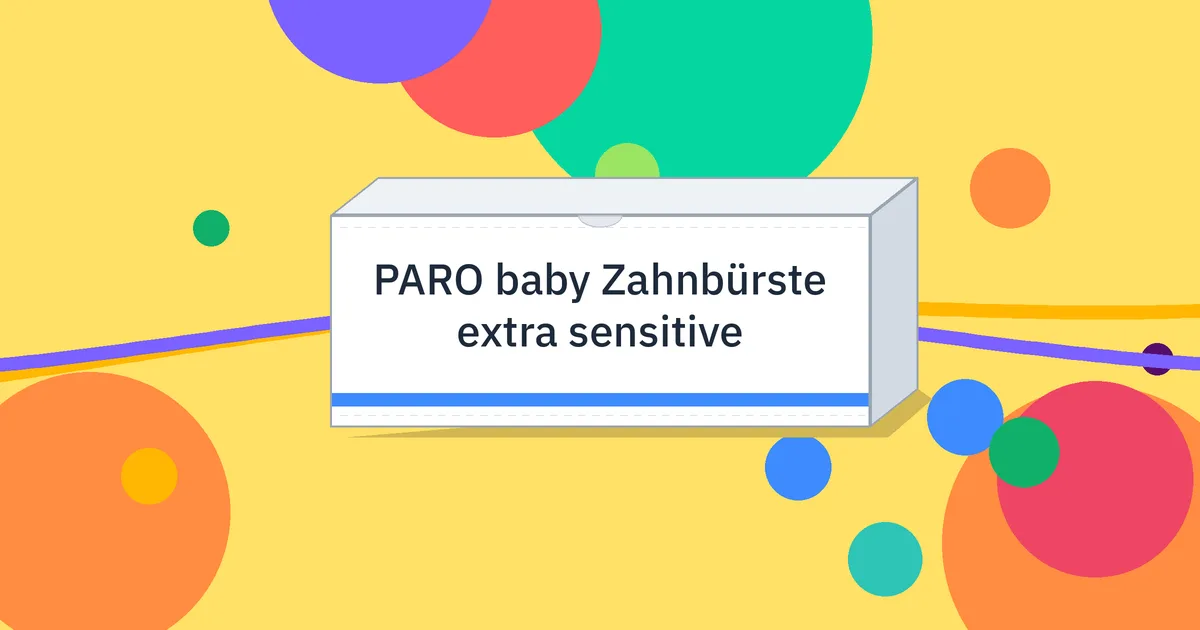 Symbolbild: Packung mit der Aufschrift PARO baby Zahnbürste extra sensitive (PZN 17372065) – Verfügbarkeit und Bezug in Apotheken in Frankfurt am Main