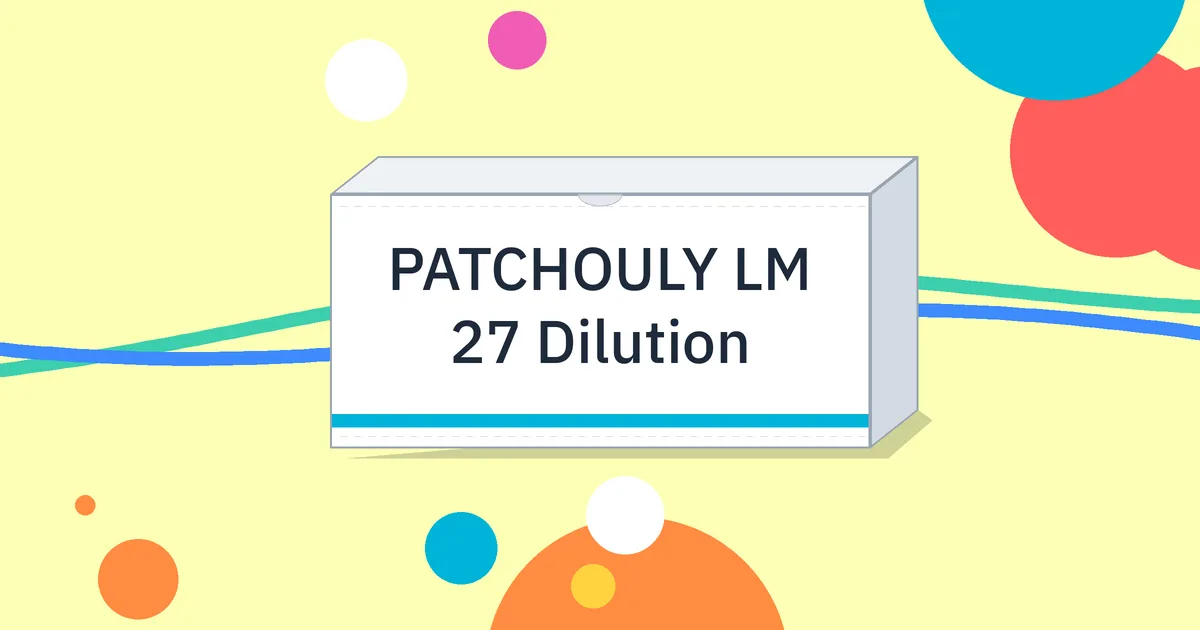 Symbolbild: Packung mit der Aufschrift PATCHOULY LM 27 Dilution (PZN 13632948) – Verfügbarkeit und Bezug in Apotheken in Frankfurt am Main