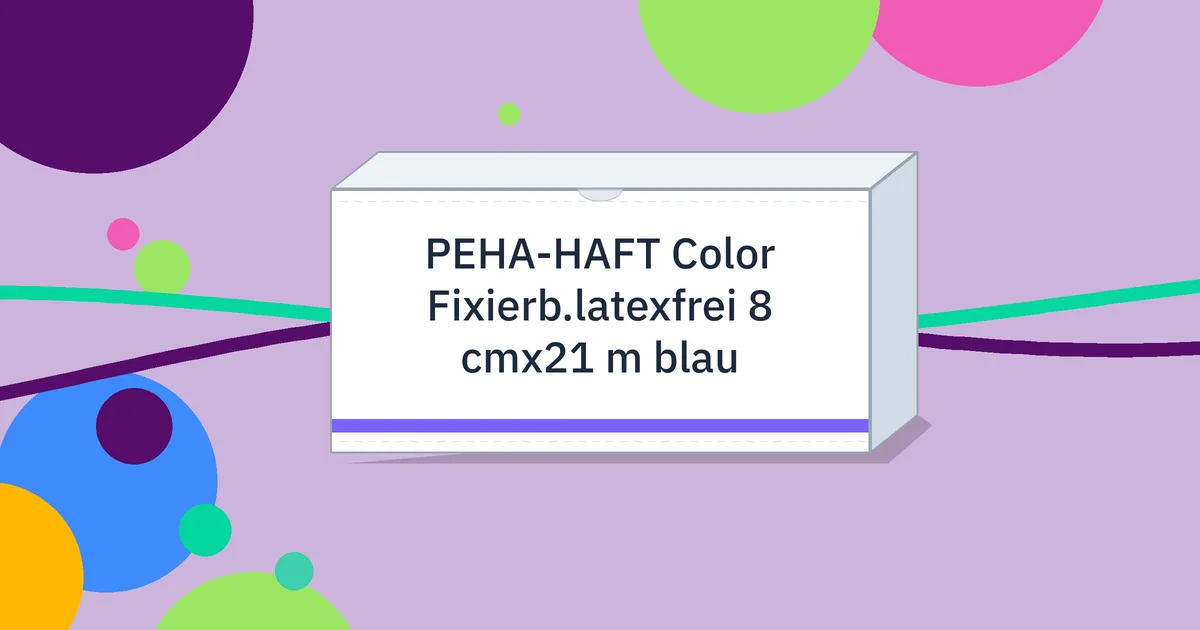 Symbolbild: Packung mit der Aufschrift PEHA-HAFT Color Fixierb.latexfrei 8 cmx21 m blau (PZN 18913557) – Verfügbarkeit und Bezug in Apotheken in Frankfurt am Main