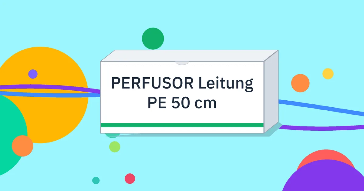 Symbolbild: Packung mit der Aufschrift PERFUSOR Leitung PE 50 cm (PZN 06100607) – Verfügbarkeit und Bezug in Apotheken in Frankfurt am Main