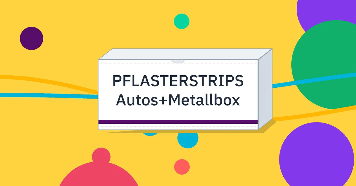Symbolbild: Packung mit der Aufschrift PFLASTERSTRIPS Autos+Metallbox (PZN 15249001) – Verfügbarkeit und Bezug in Apotheken in Frankfurt am Main